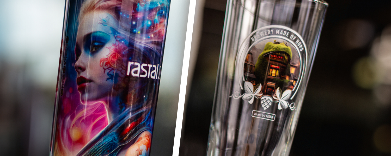 Rastal Logo Teku Glass With AWOL Logo Black Hops Craft